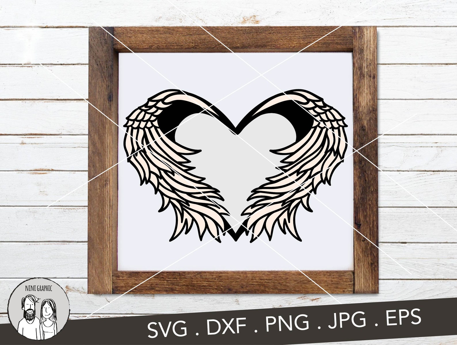 Wings SVG Heart Angel RIP in Loving Memory Heaven Love - Etsy