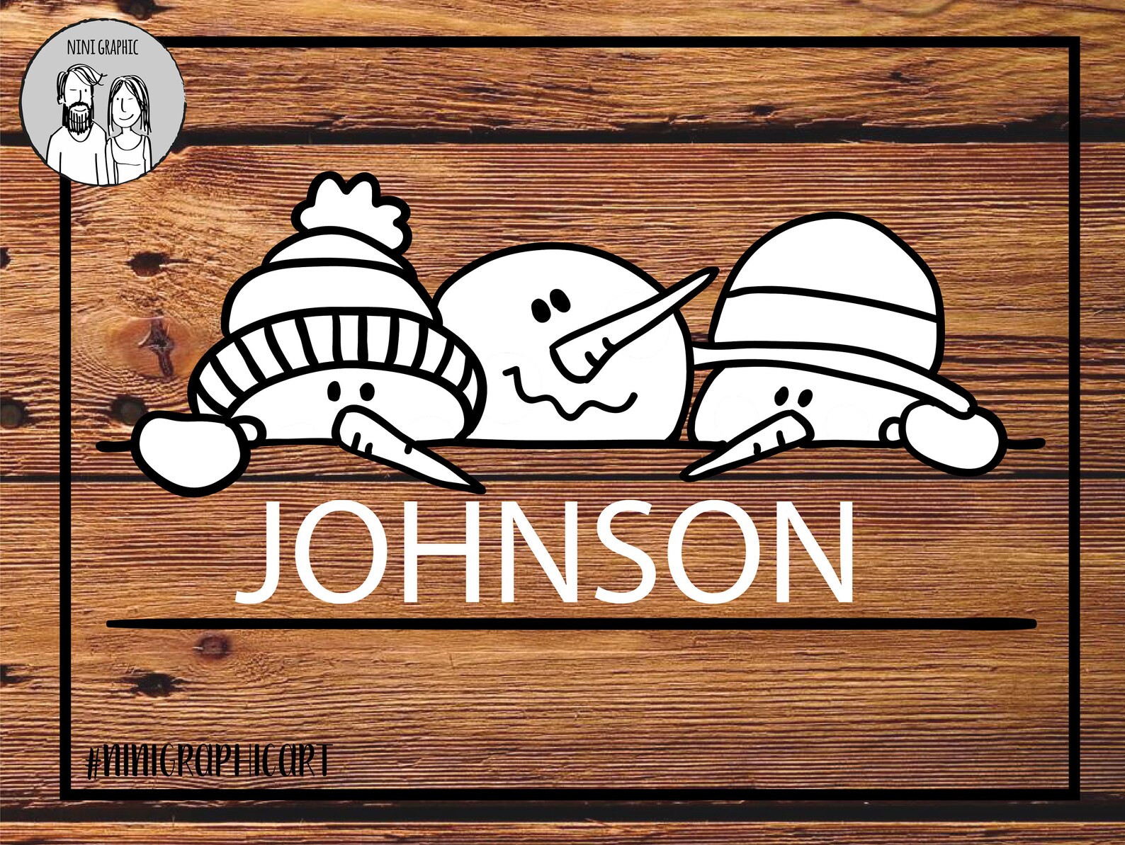 Hand Drawn Welcome Snowmen Faces & Snowman Split Frame SVG - Etsy