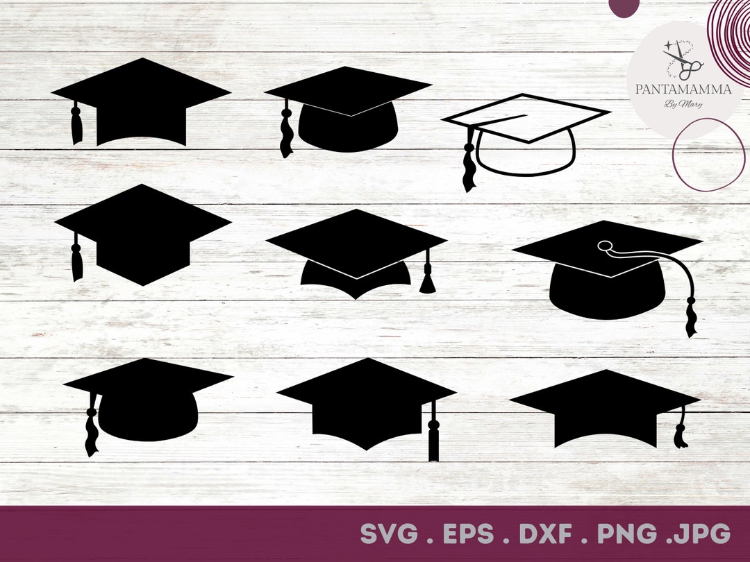 Graduation Cap Hat Bundle Download SVG - Senior Clipart Graduation Hat ...