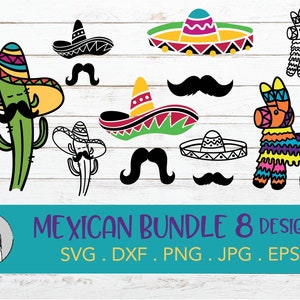 Mexican Bundle Svg Clipart, Cactus Svg, Cinco De Mayo Svg, Sombrero Svg ...