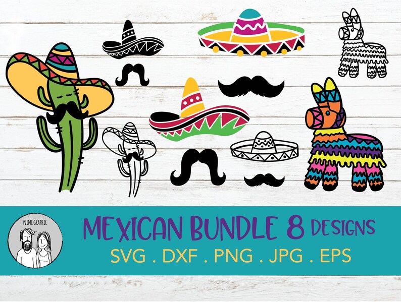 Mexican bundle svg Clipart Cactus svg Cinco de mayo svg | Etsy