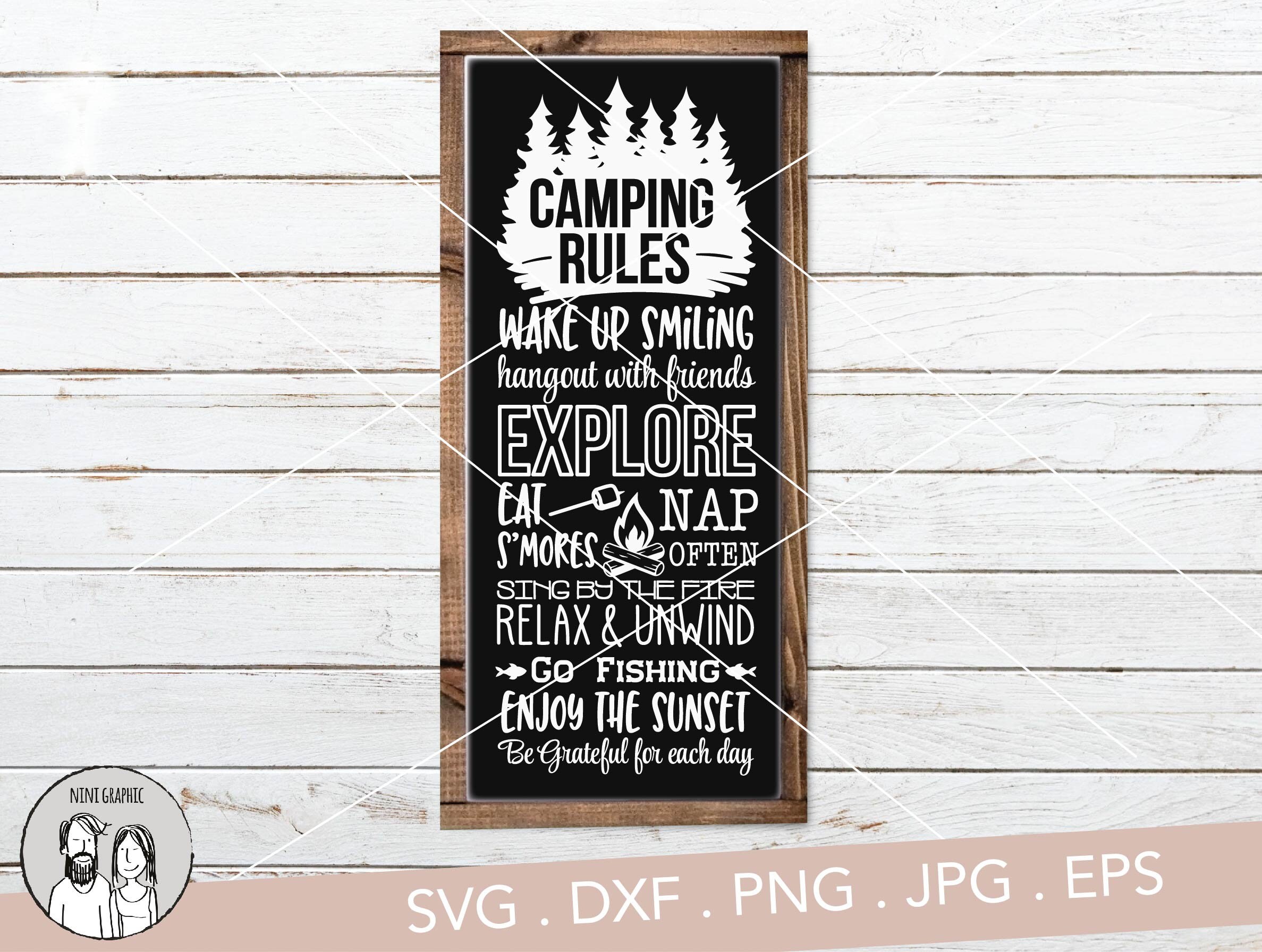 Camping SVG Camping Rules SVG Cut File Instant Download - Etsy