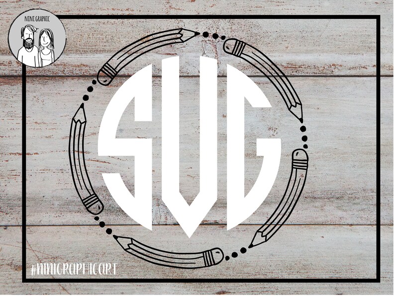 Teacher Monogram Frame Back to School Monogram Svg Pencil | Etsy
