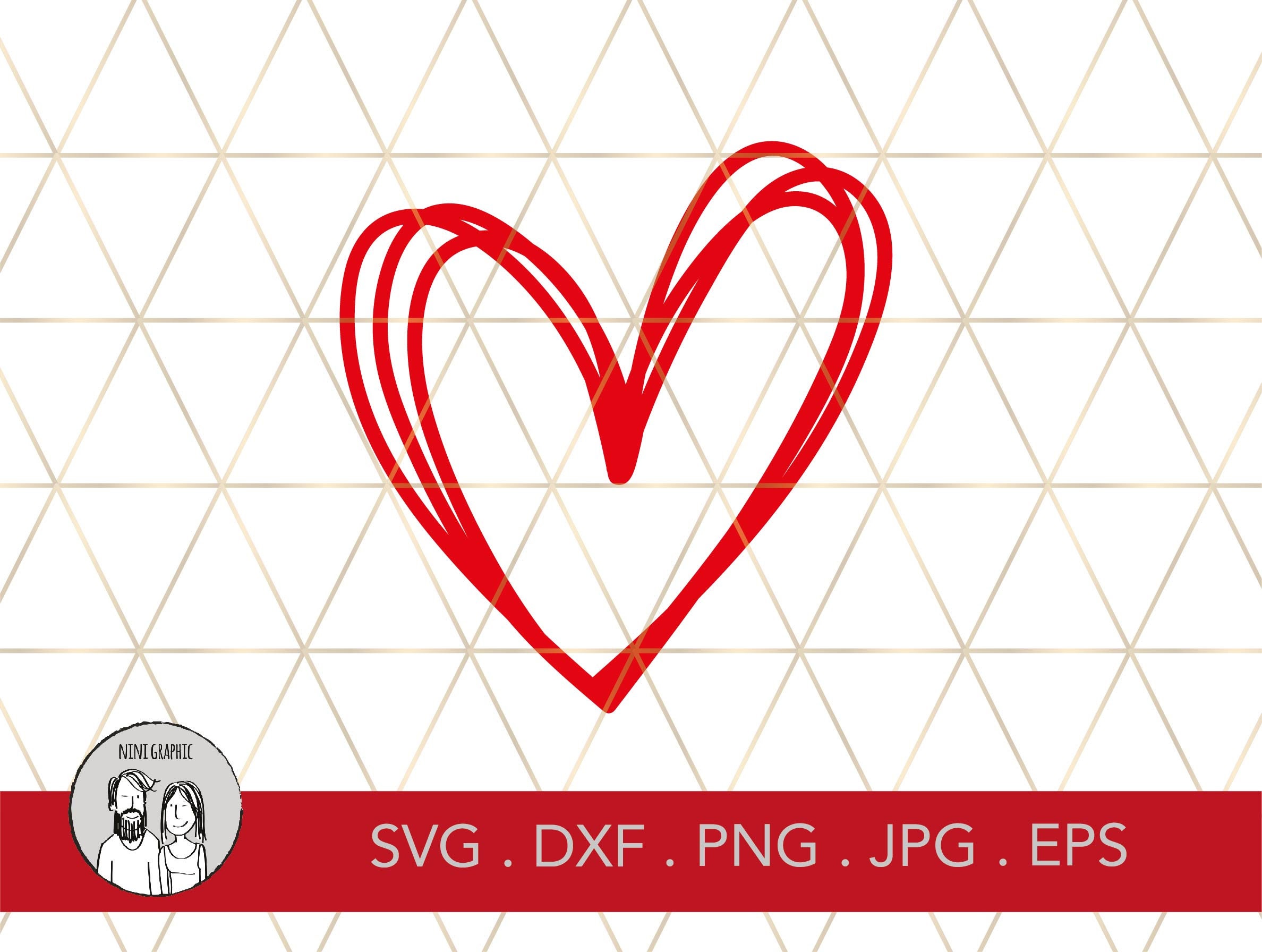 Archivo SVG del corazón vector del corazón archivo de corte | Etsy