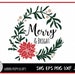 Floral Merry and Bright SVG Cutting File Wreath Merry - Etsy