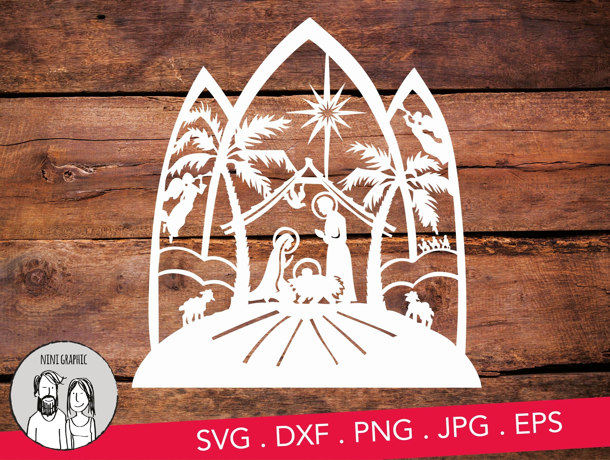 Nativity svg Nativity Scene Stencil svg Christmas Holiday | Etsy