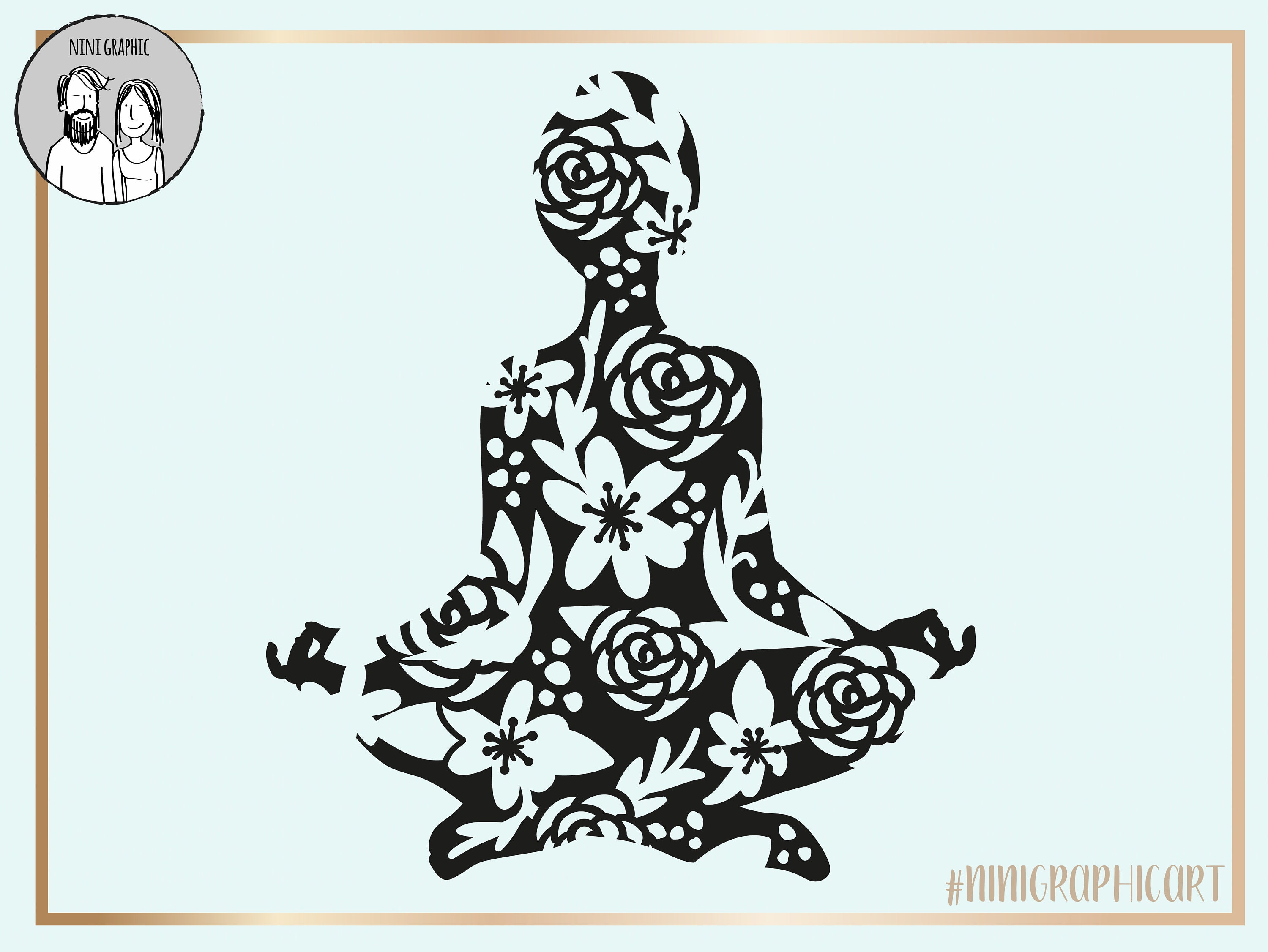 Floral yoga svg Zen svg Yoga svg Silhouette Cricut Buddah | Etsy