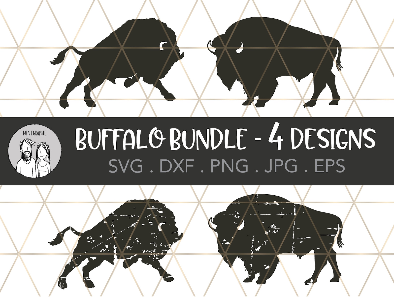 Buffalo SVG, Buffalo Grunge Svg, Bison SVG, Buffalo Distressed Svg ...