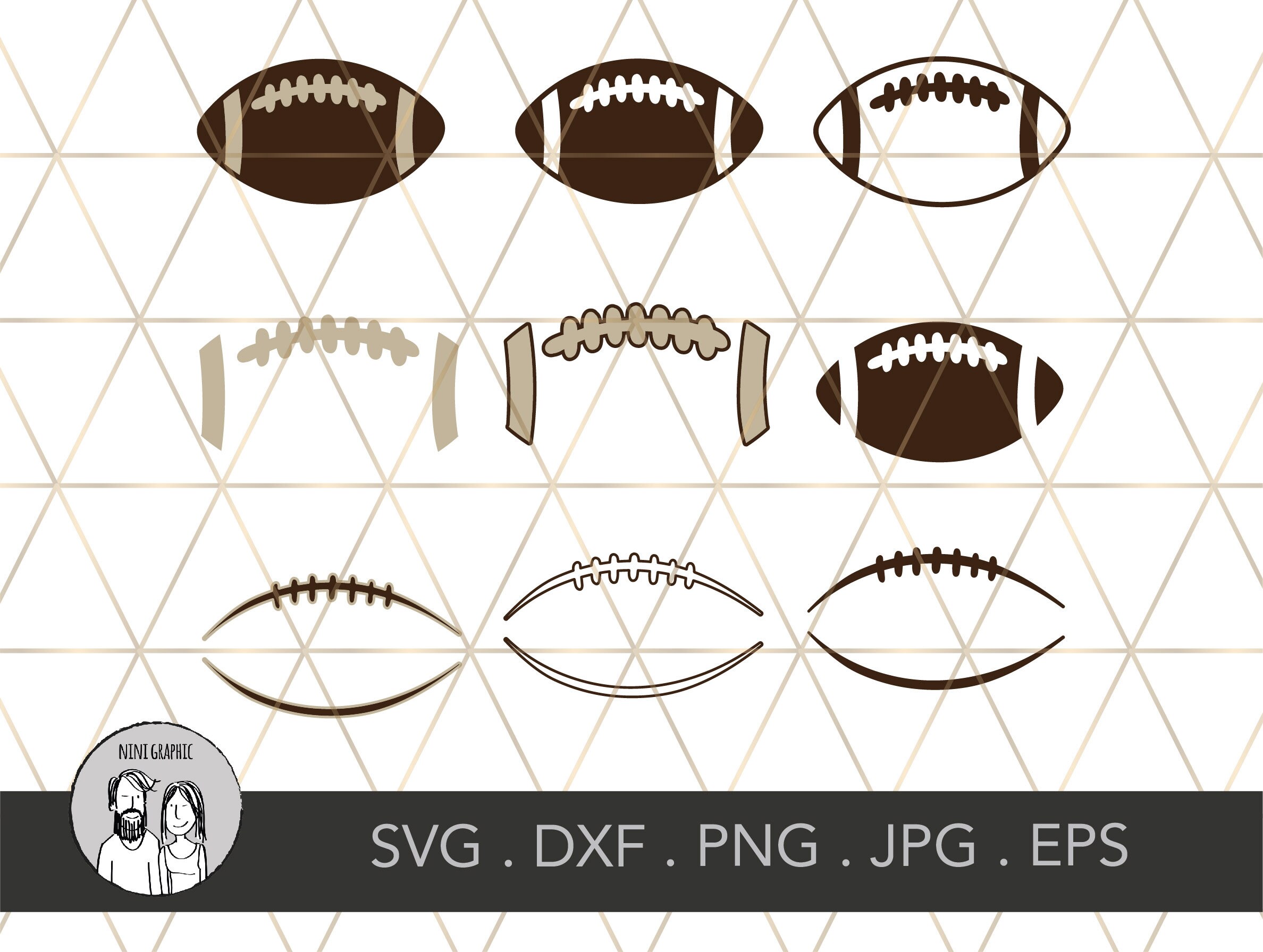 Football Svg Football Dxf Eps Football Cut File Contour - Etsy