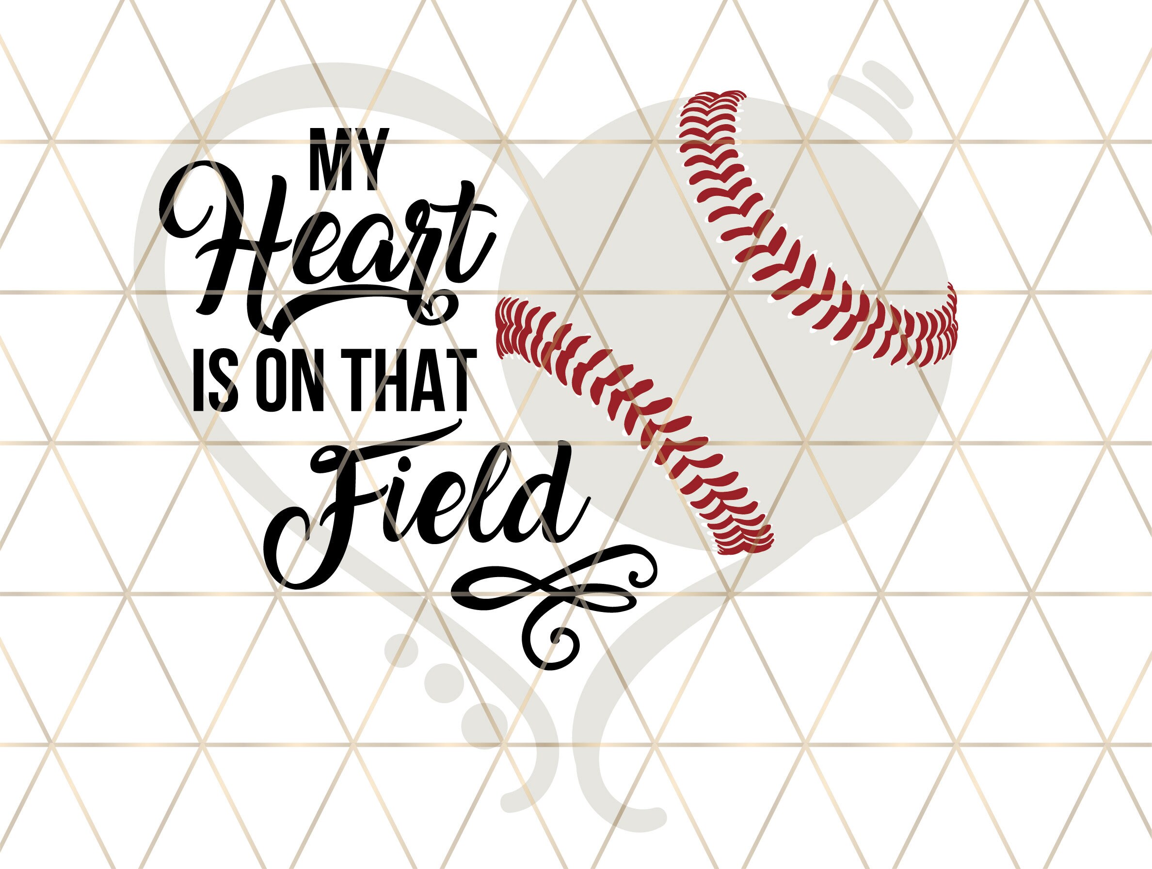 My heart is on that field svg baseball svg softball svg | Etsy