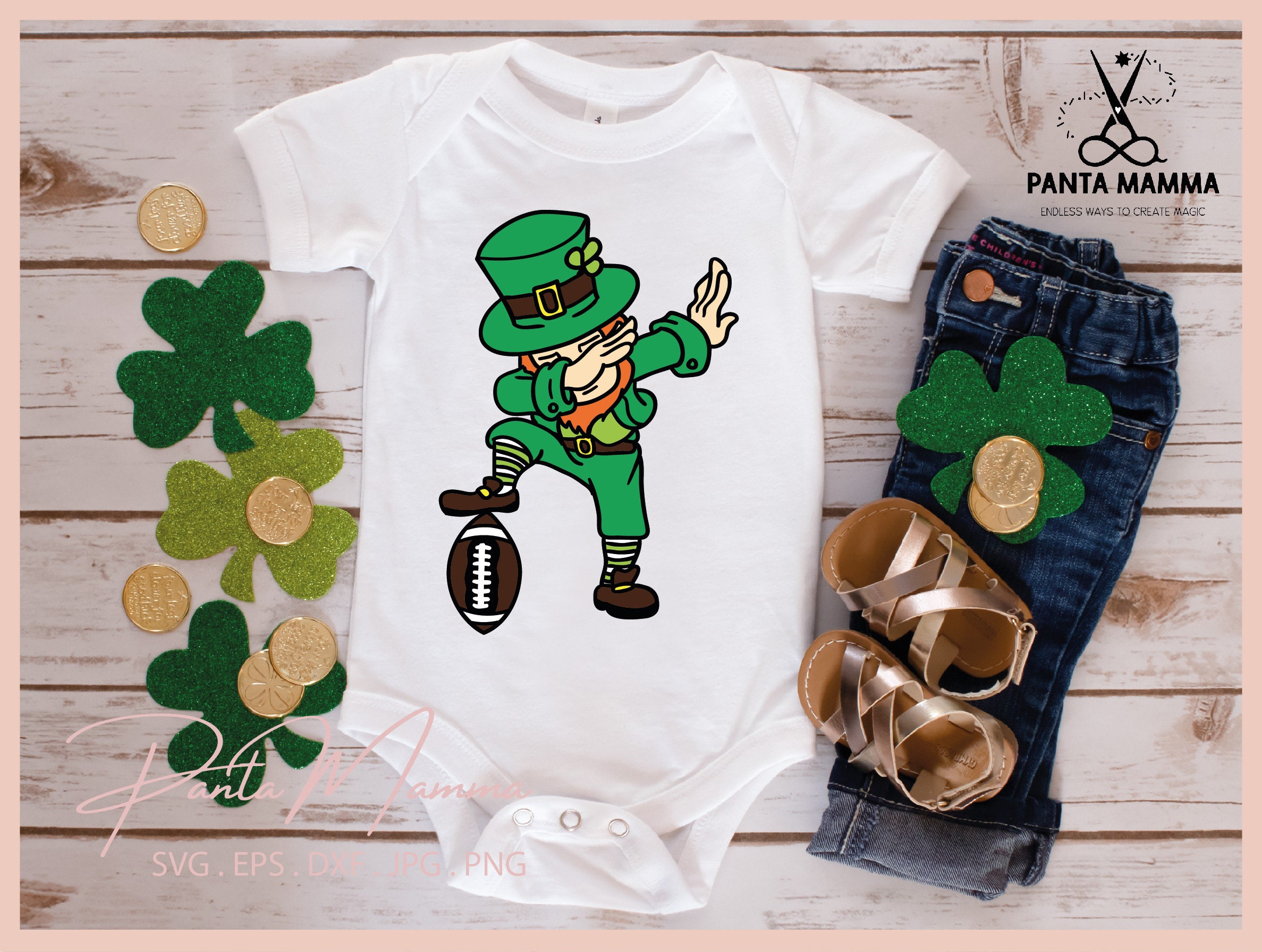 Leprechaun Dabbing Football Svg Funny St Patrick Football | Etsy