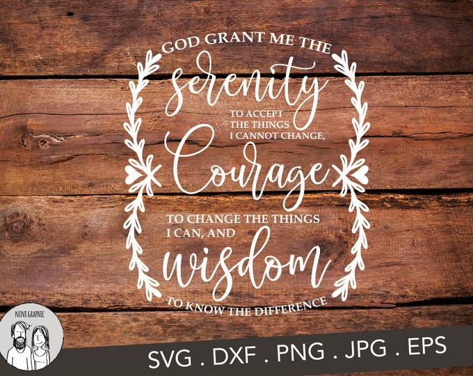 Serenity Prayer Svg Quote Svg Cricut File Silhouette File Christian ...