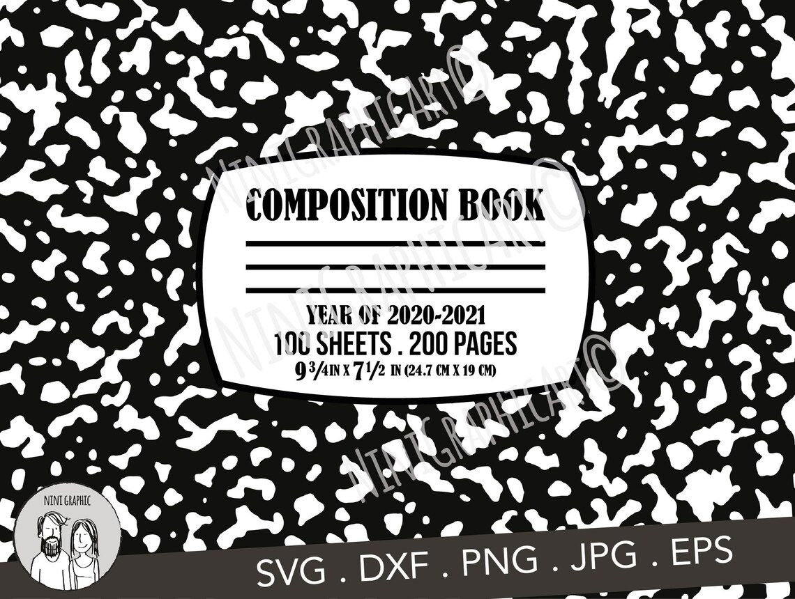 Composition Notebook Label | Label for Tumblers, Shirt, Decal - PNG ...