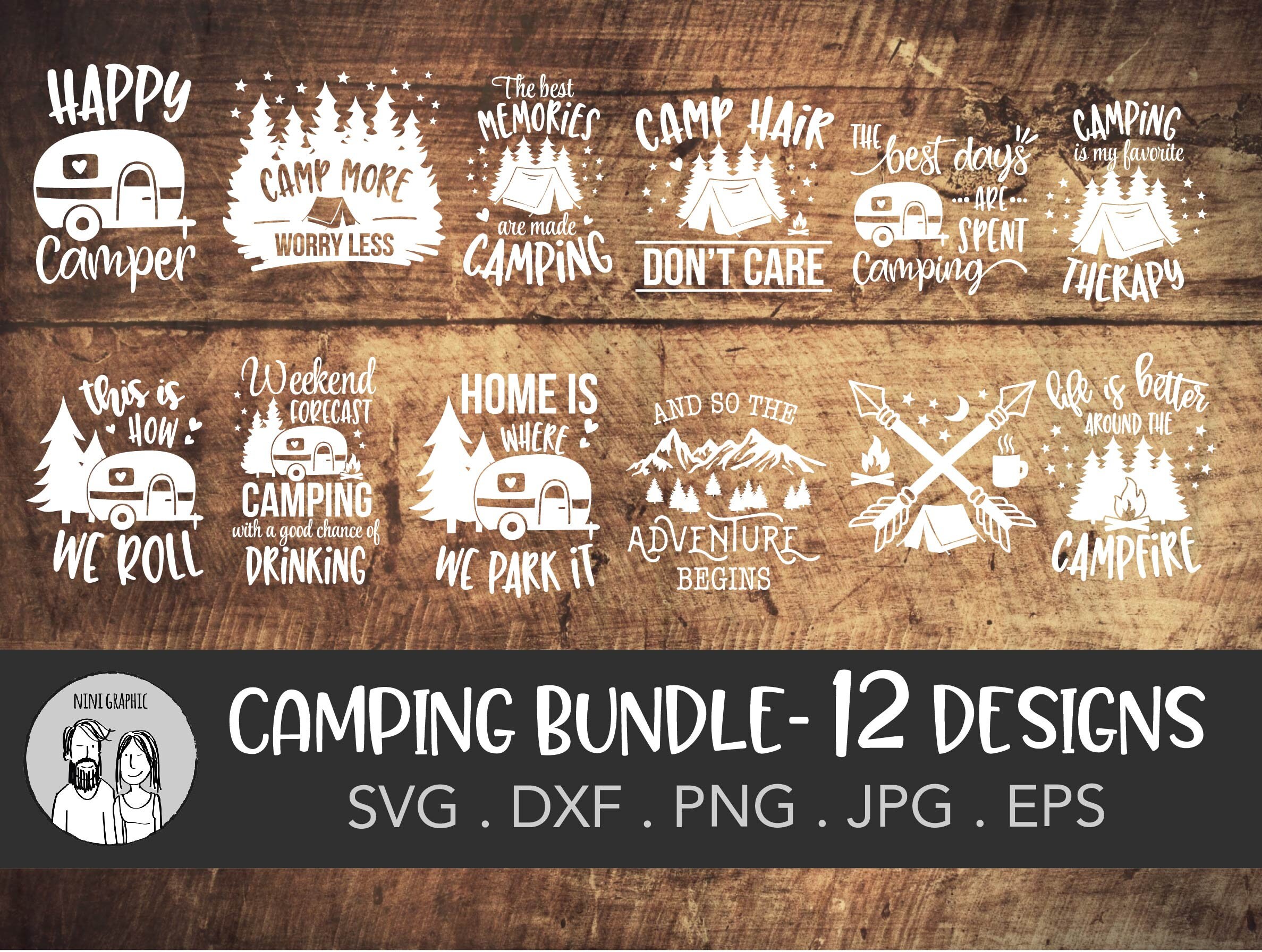 Camping SVG Bundle Camp Life SVG Cut Files Instant - Etsy