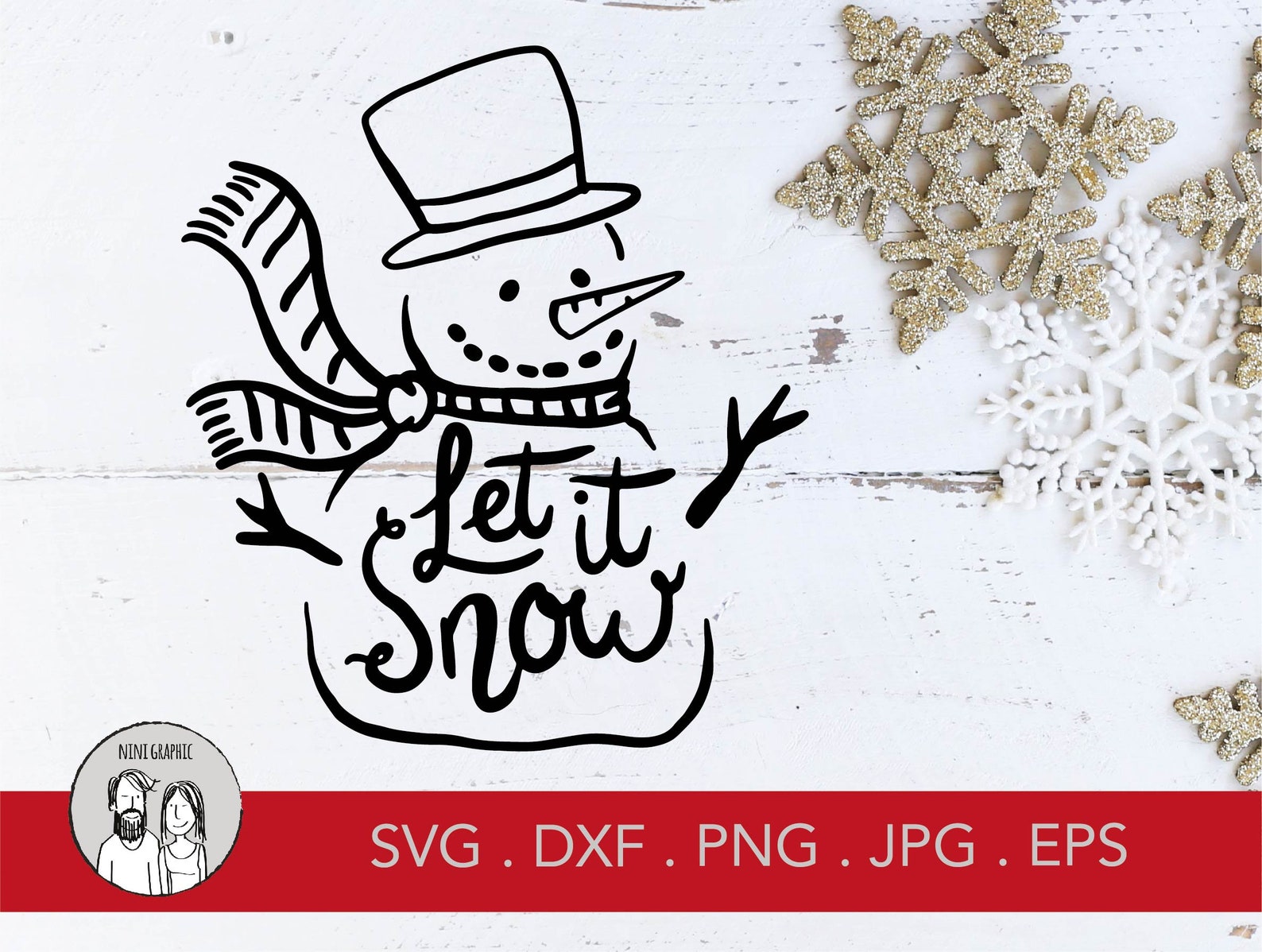 Christmas Svg Let It Snow SVG Cut File. A Christmas SVG With - Etsy