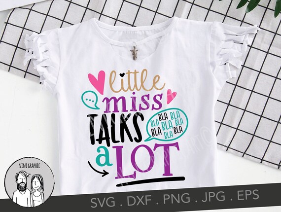 Little Miss Talks a Lot Svg Back to School Kindergarten Cut - Etsy