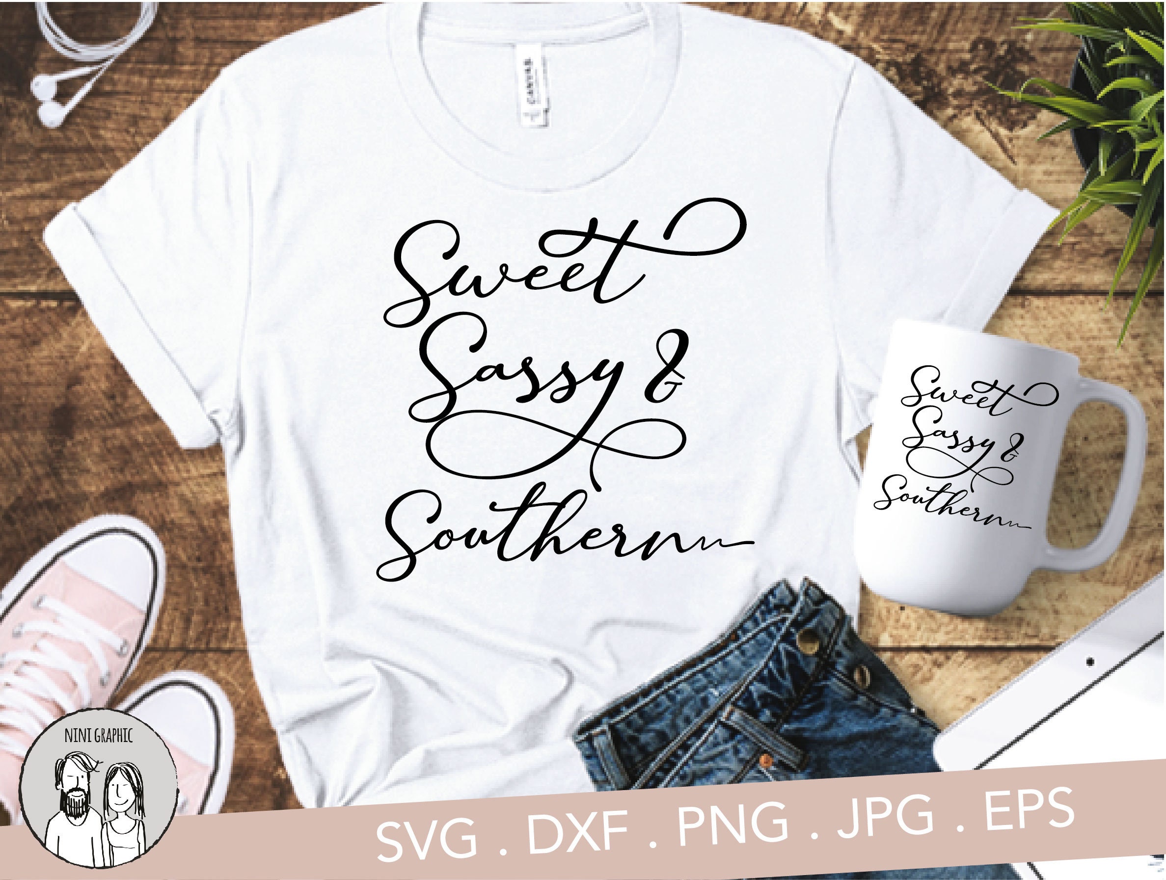 Sweet Sassy Southern Svg Png Dxf Heat Transfer Design | Etsy