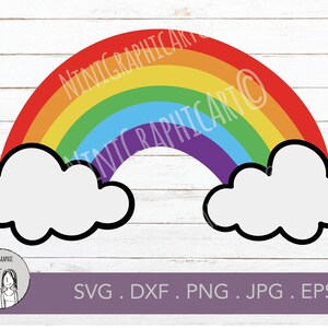 Rainbow Svg, Rainbow With Clouds Svg, Rainbow Cut File, Magic Svg ...