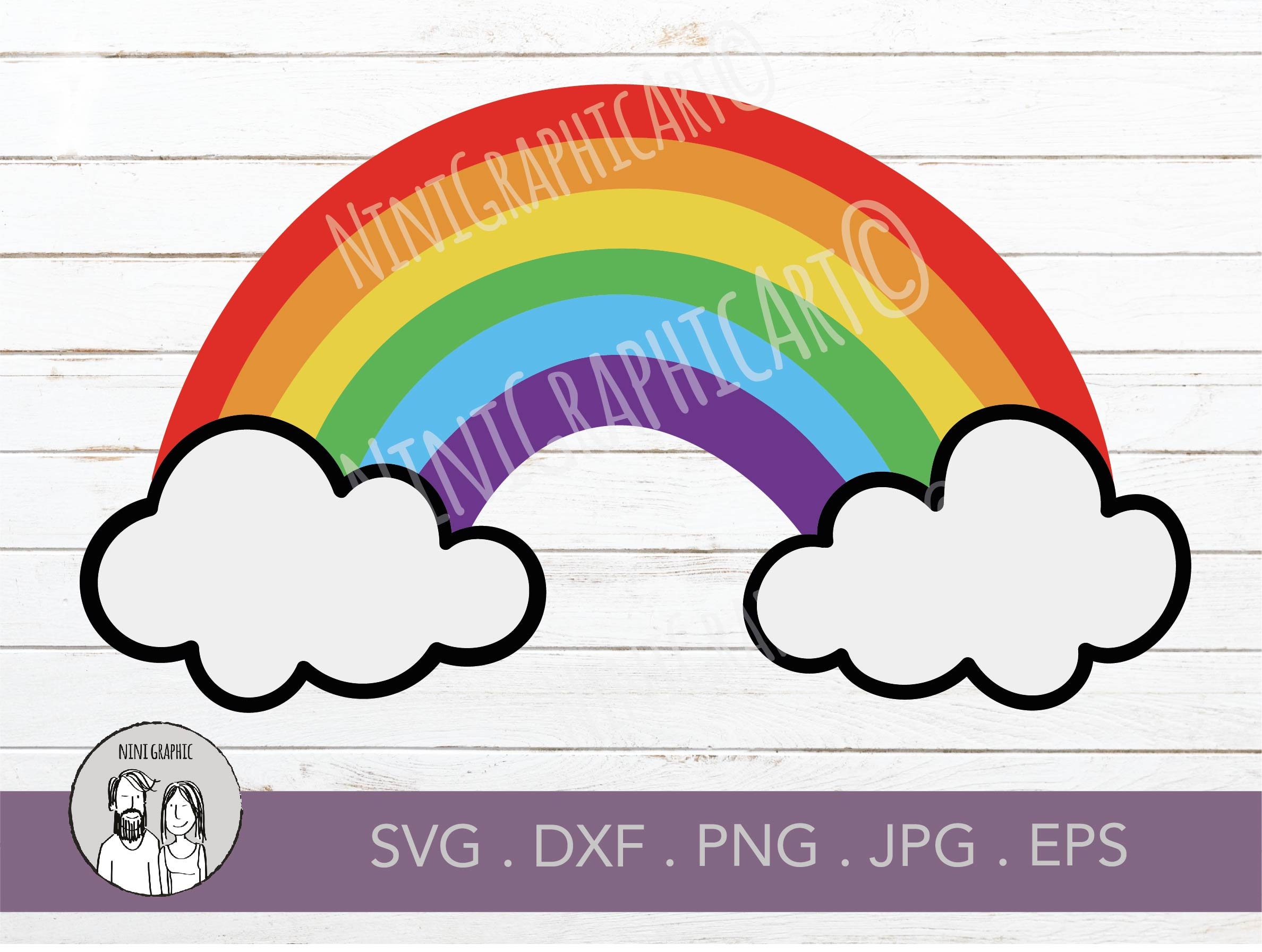 Rainbow Svg Rainbow With Clouds Svg Rainbow Cut File Magic | Etsy