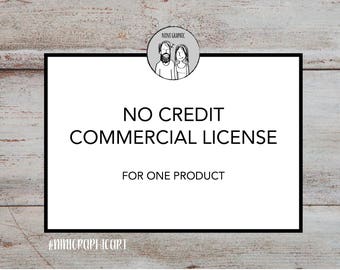 Commercial Use License, No Credit Required, SINGLE Product - Etsy