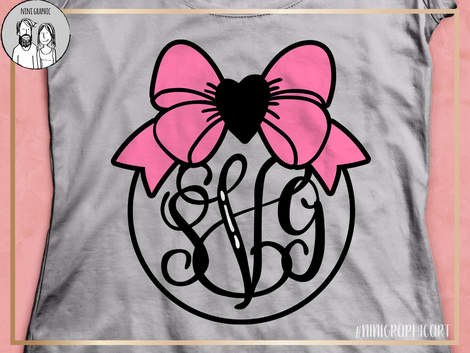 Bow Monogram Frame Svg SVG DXF EPS Bow Svg Southern Svg - Etsy