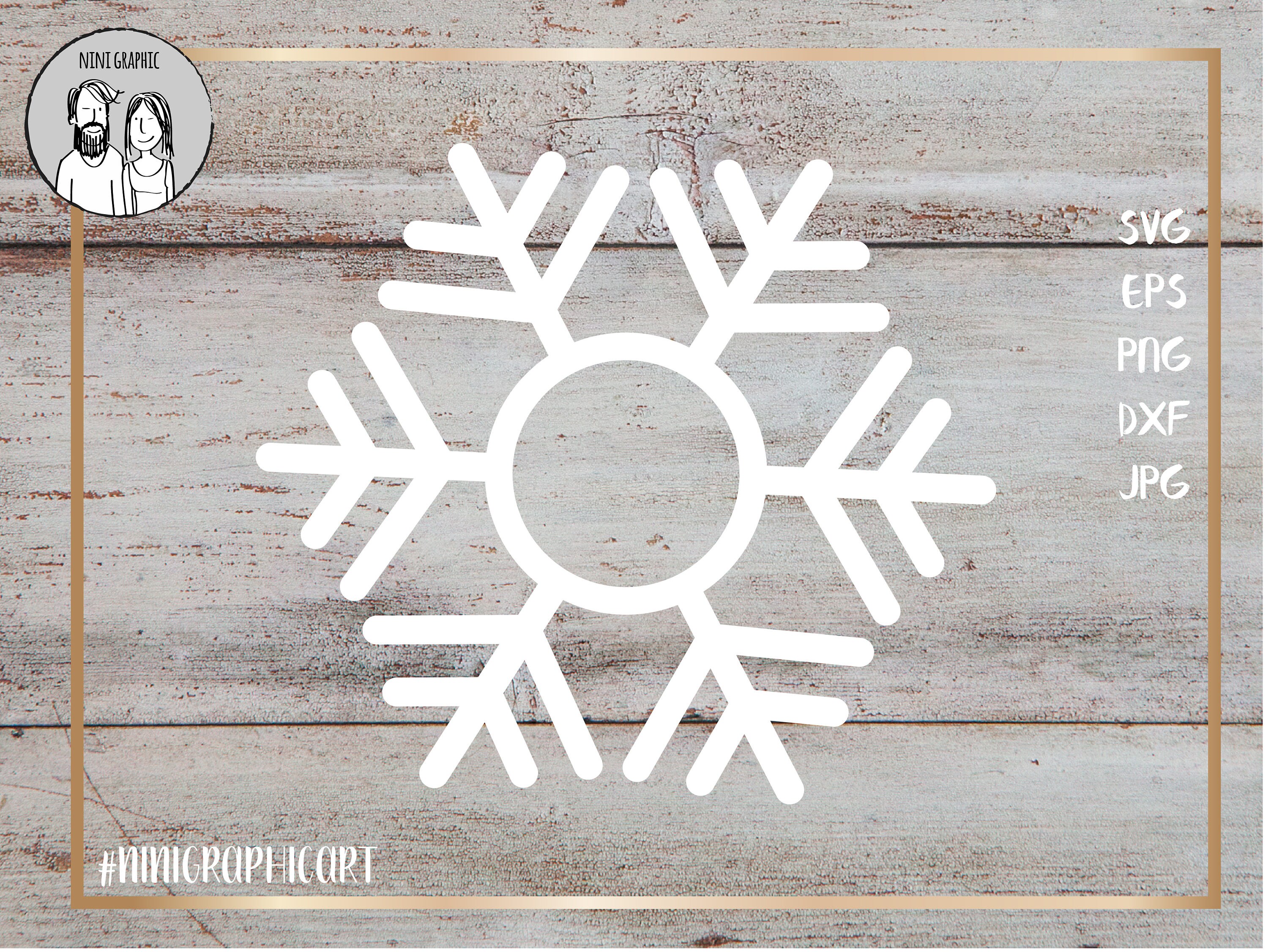 Snowflake Monogram SVG Snowflake Svg Winter SVG Christmas - Etsy