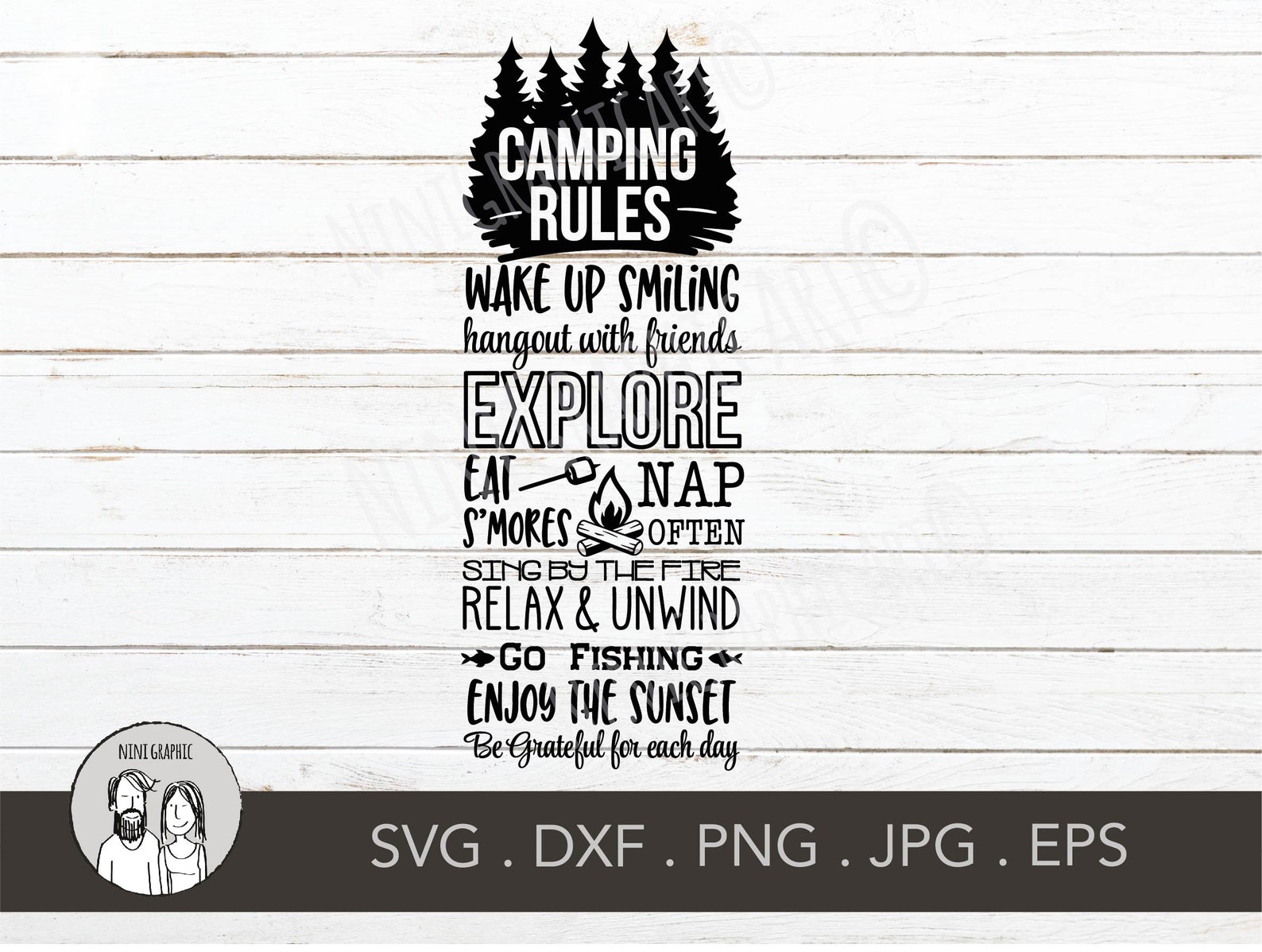 Camping SVG Camping Rules SVG Cut File Instant Download - Etsy