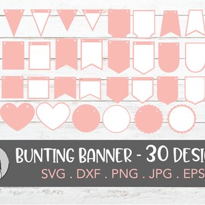 Bunting Basic Flag Shapes Banner Svg/dxf/png/jpeg Garland Banners Cut ...