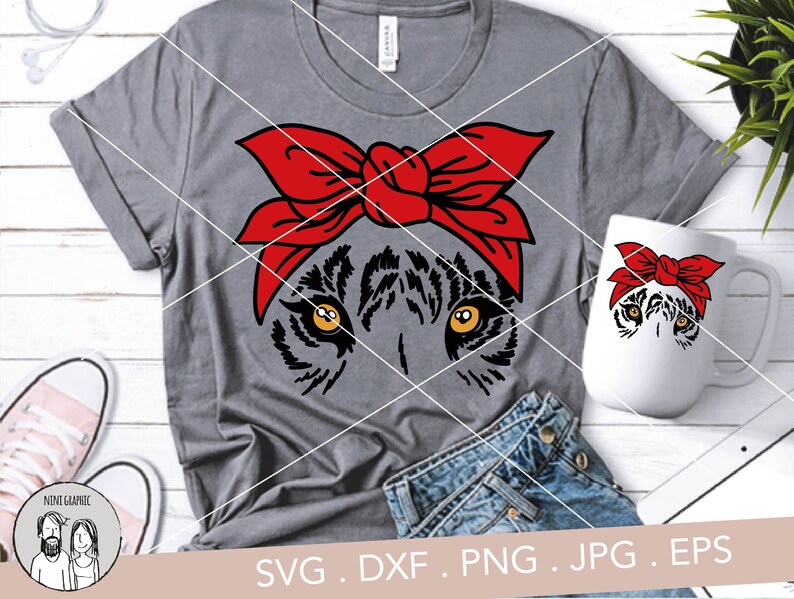 Tiger Svg Tiger With Bandana Cricut Funny Wild Animal Head - Etsy