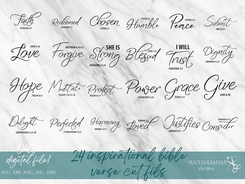 24 Inspirational Bible Verses Cut Files Svg Bible Verse Svg - Etsy