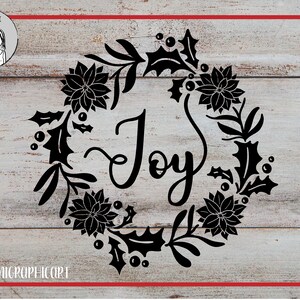 Floral Svg, Joy Wreath Svg, Joy Svg, Christmas Svg, Christmas Wreath ...