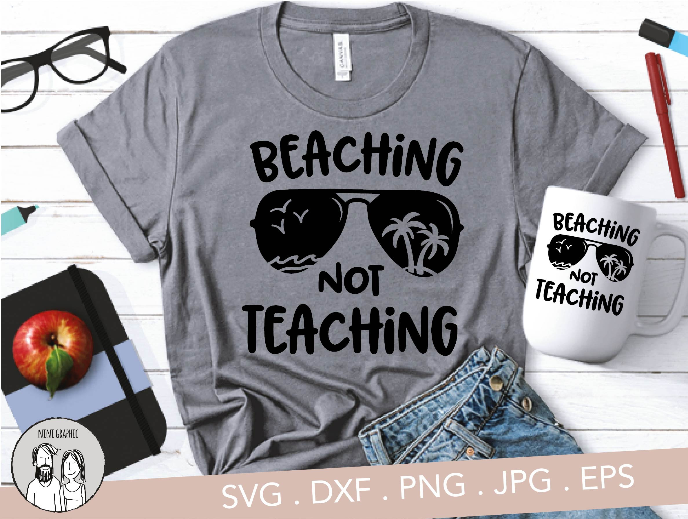 Teacher SVG Dxf File Beaching Not Teaching Svg Summer Svg - Etsy