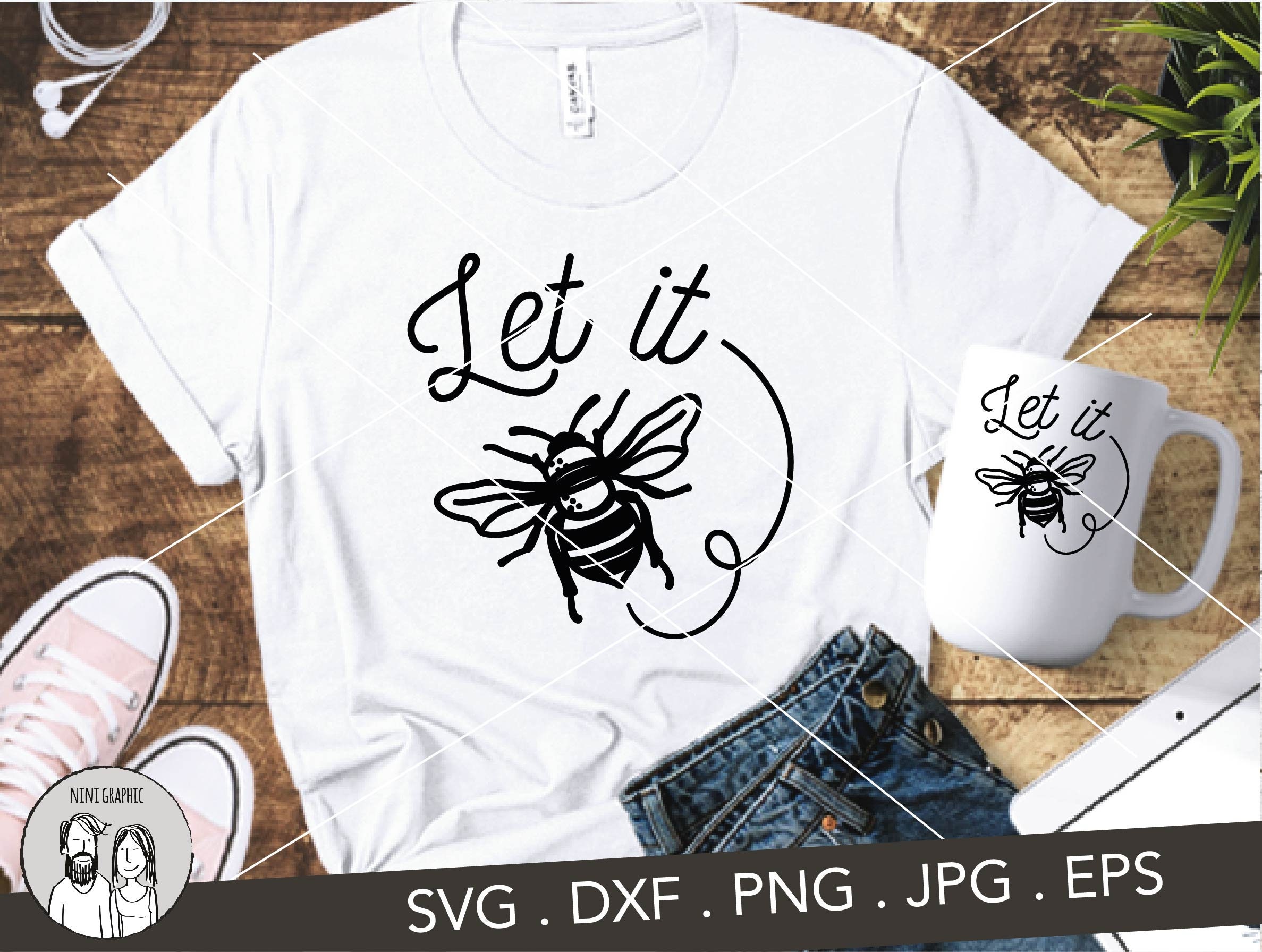 Let It Bee SVG Cut File Bee Svg Bee Happy Svg Queen Bee - Etsy