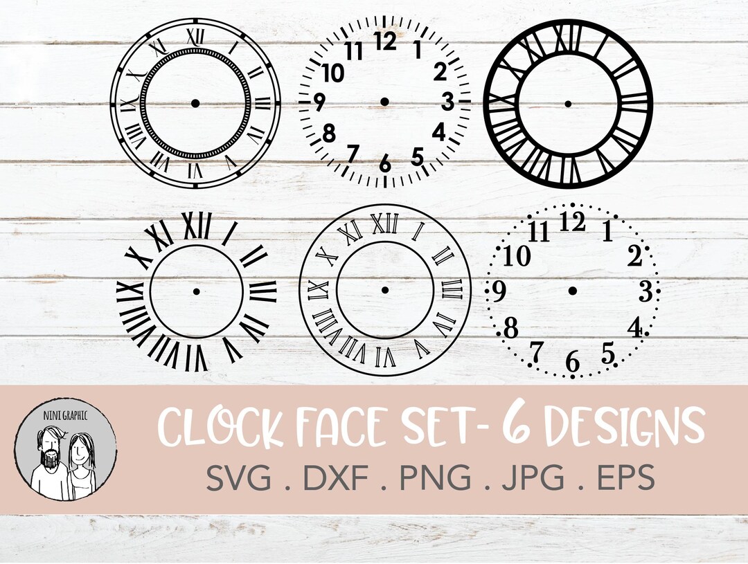 Clock Face SVG Bundle SVG Cut Files Instant Download Printable Vector ...