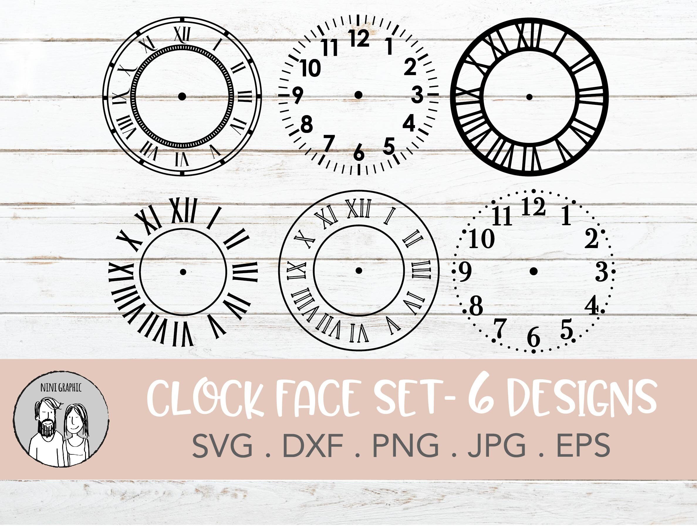Clock Face SVG Bundle SVG Cut Files Instant Download - Etsy UK