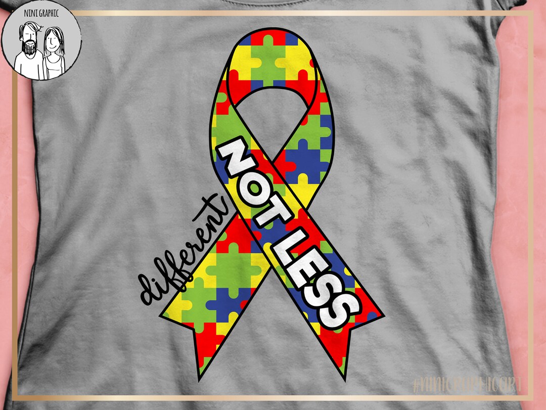 Autism Ribbon Svg, Different Not Less Svg, Awareness Svg, Awareness ...