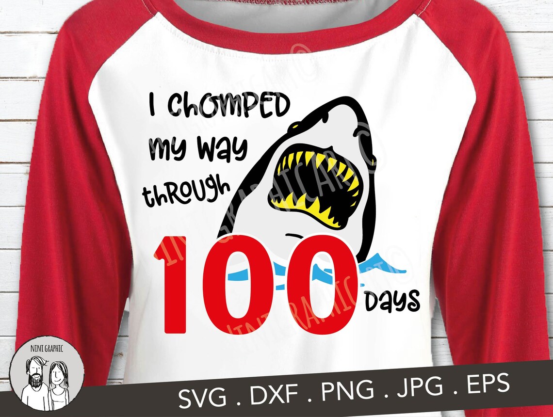 100th Day of School Svg 100 Days Svg Shark Svg Shark Kids | Etsy