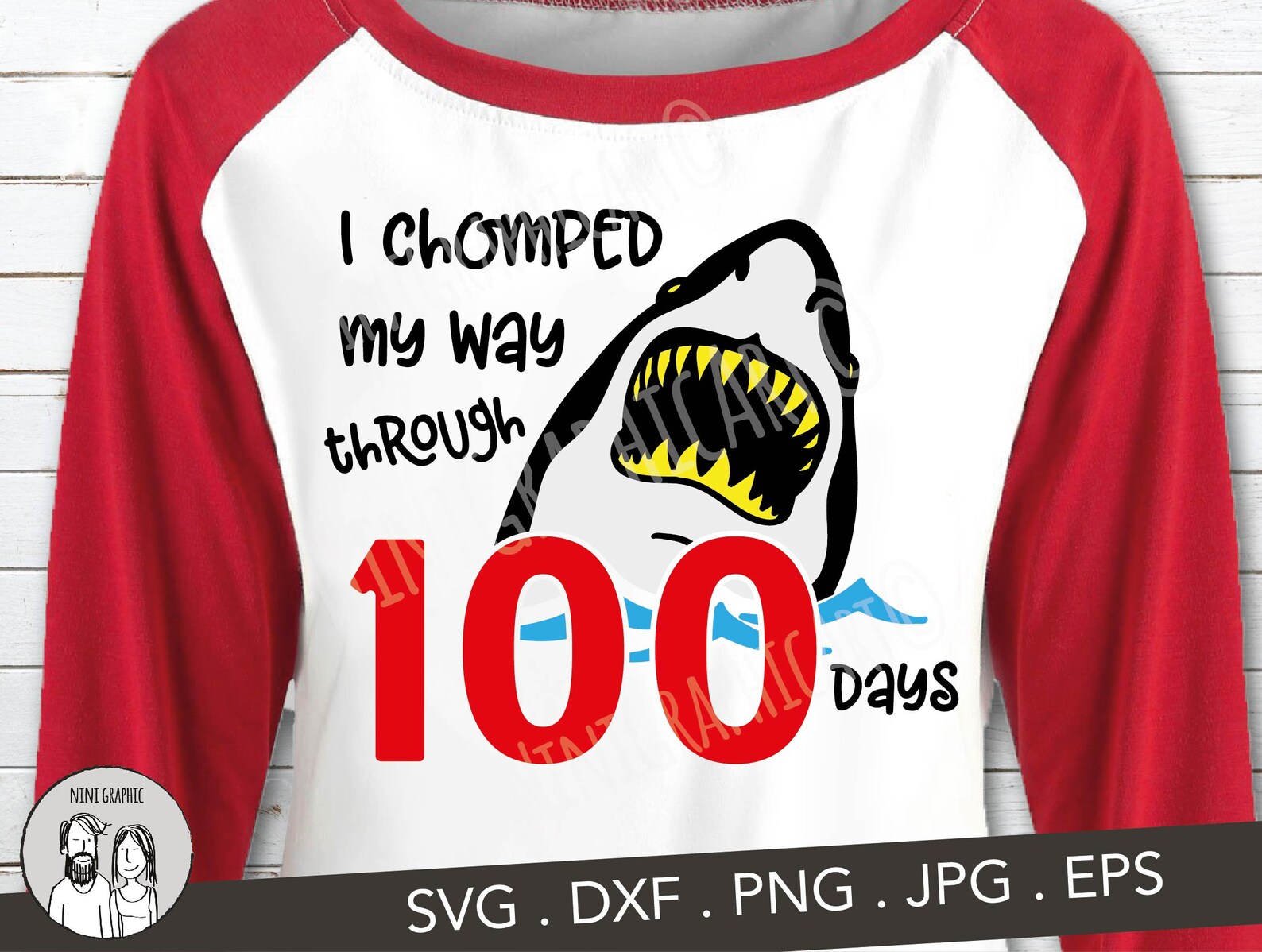 100th Day of School Svg 100 Days Svg Shark Svg Shark Kids | Etsy