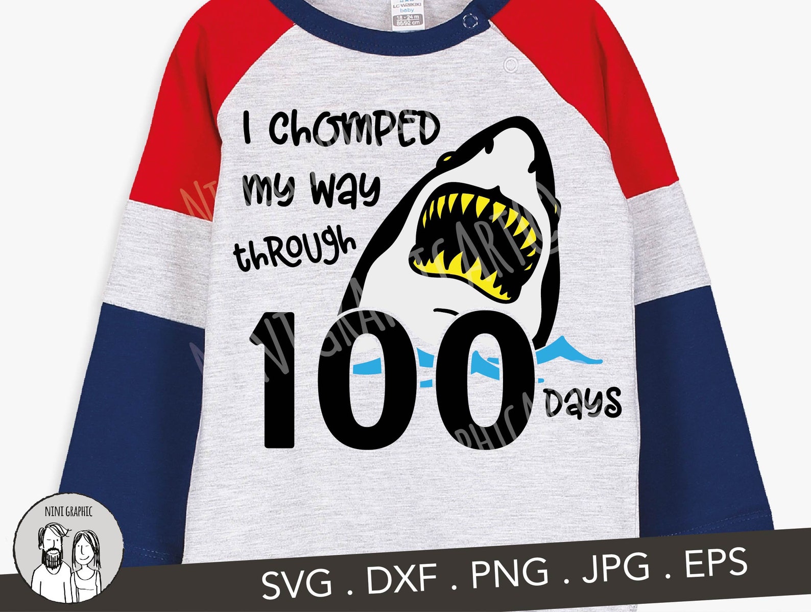 100th Day of School Svg, 100 Days Svg, Shark Svg, Shark Kids SVG, DXF ...
