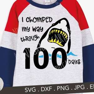 100th Day of School Svg, 100 Days Svg, Shark Svg, Shark Kids SVG, DXF ...