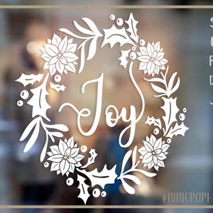 Floral Svg, Joy Wreath Svg, Joy Svg, Christmas Svg, Christmas Wreath ...