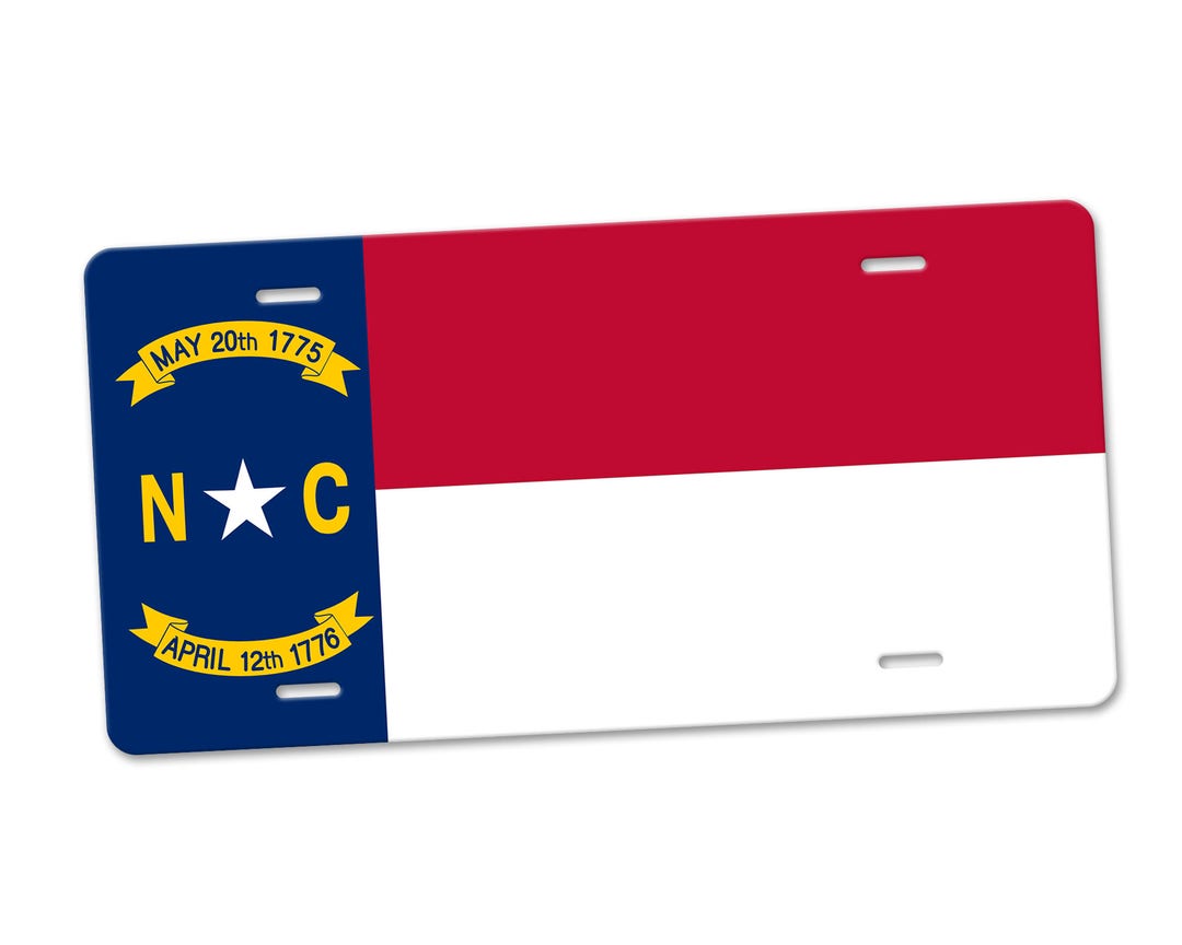 North Carolina State Flag Front Auto Vanity License Plate - LP1099 - Etsy
