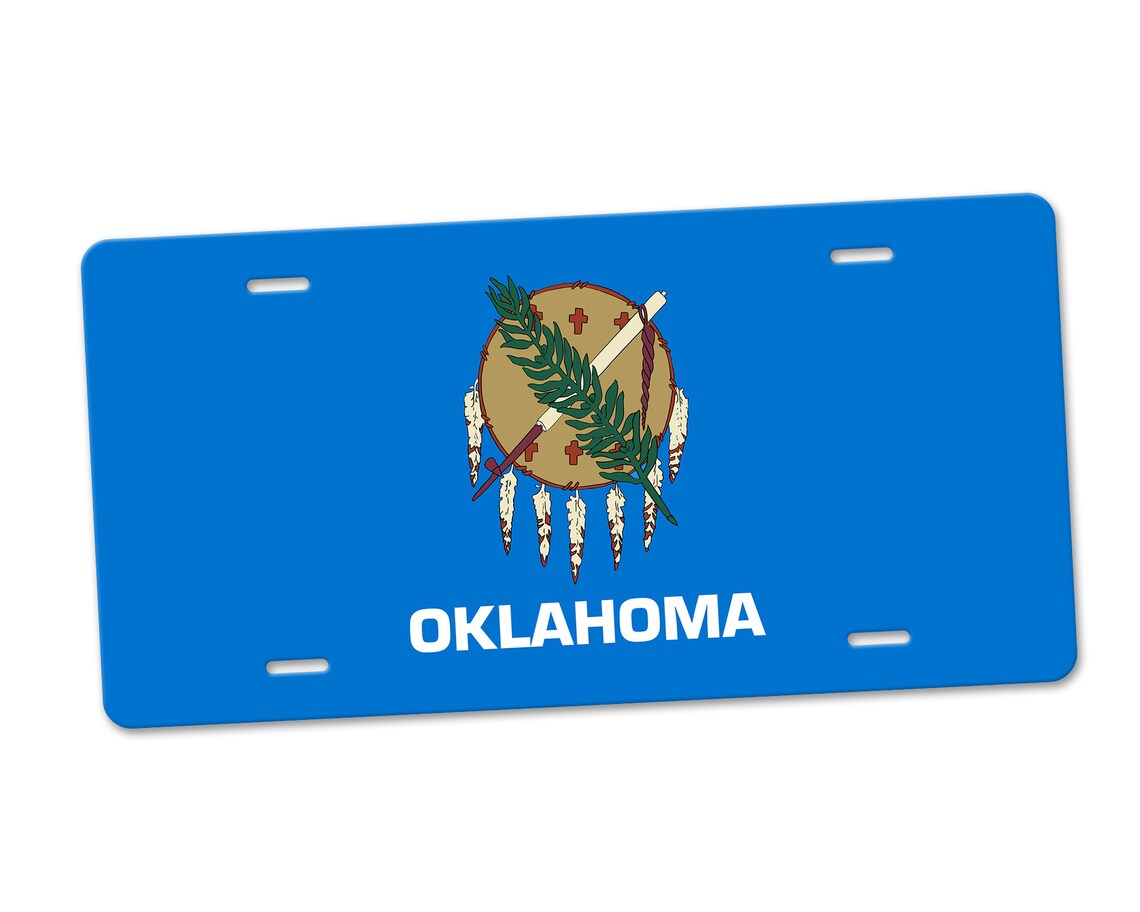 Oklahoma State Flag Front Auto Vanity License Plate LP1102 | Etsy
