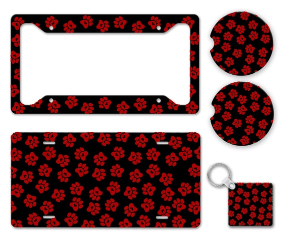 Borde Con Huella De Pata Roja