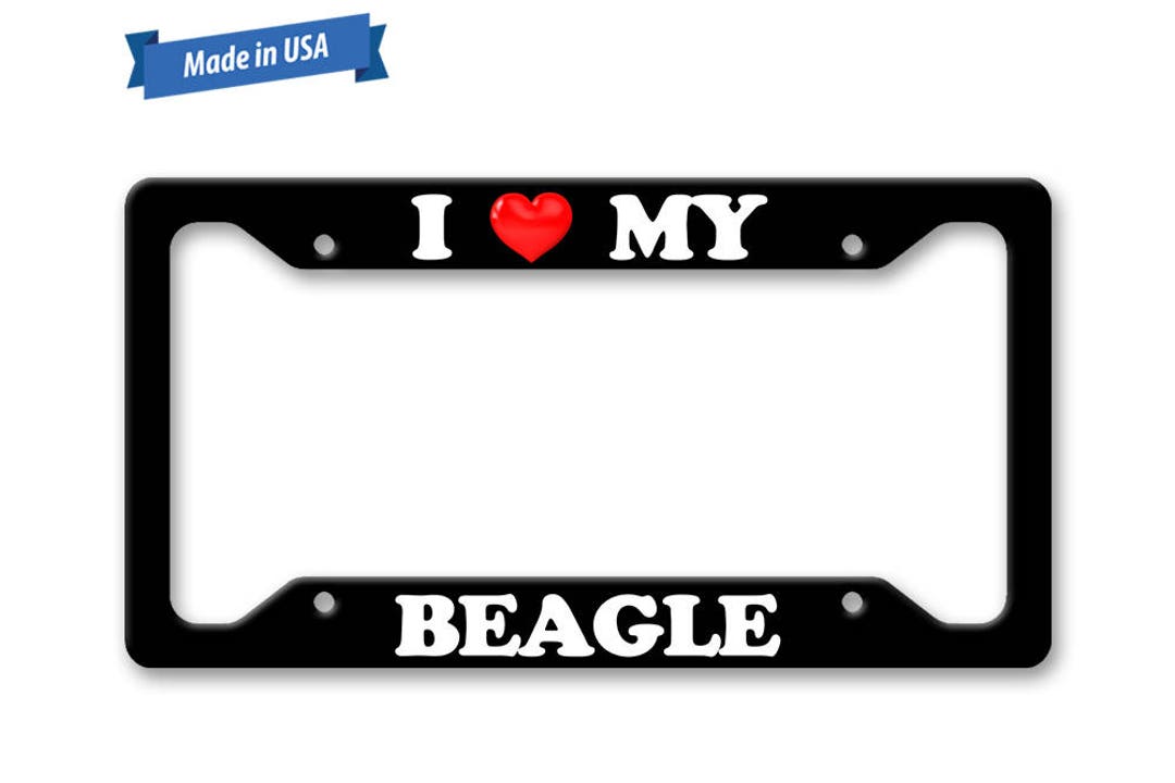 I Heart My Beagle Love Auto License Plate Frame LP1329 - Etsy