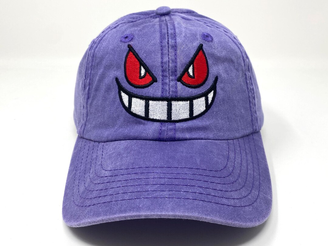 Embroidered Gengar Face Inspired Cap | Hat | Kawaii | Adult Gift ...