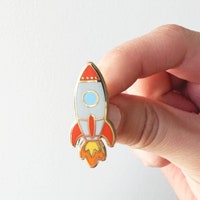 Space Travel Safety Pin With an Astronaut, Space Rocket, Stars, and ...