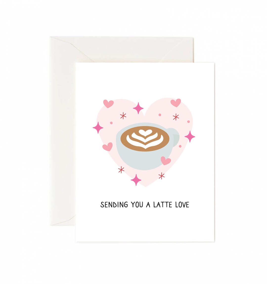 Latte Card,coffee Card,feel Better Card,miss You Card,coffee Greeting ...