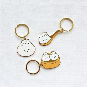 Cute Keychain Charm,dim Sum Key Chain,dumpling Keychain,bao Keychain ...