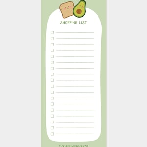 Shopping List Pad,avocado Notepad,grocery List Notepad Magnetic,avocado ...